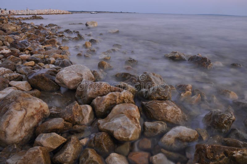 Seaside Full of Sharp Rocks Stock Image - Image of calmness, reflection ...