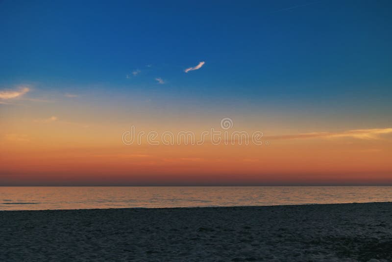 Seaside Landscape Peace and Quiet after Sunset Stock Photo - Image of ...