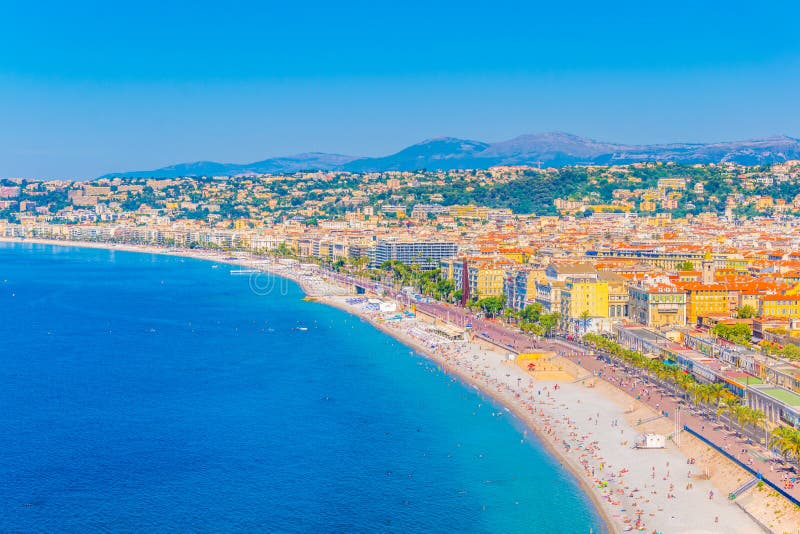 Seaside of Nice, France stock photo. Image of mediterranean - 206095842