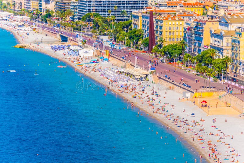 Seaside of Nice, France editorial image. Image of sunny - 206095850