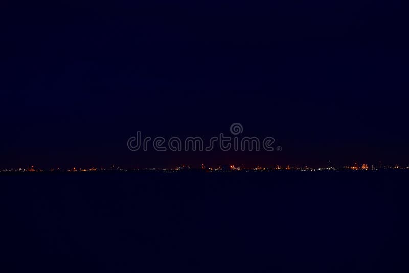 Seaside at Night Beach and Blue Sky with Cloud,city Night Stock Image ...