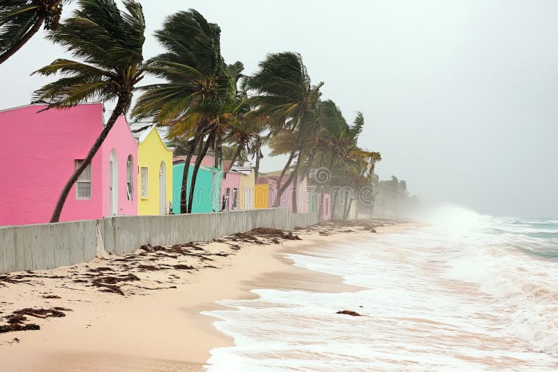 A Seaside Paradise on the Brink of a Devastating Cyclone Stock Image ...