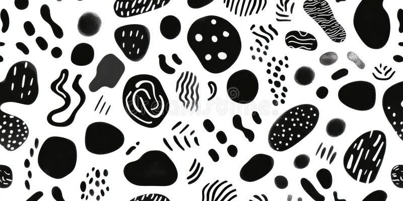 Seaside Pattern: Abstract Design with Seashell Ornaments Stock ...