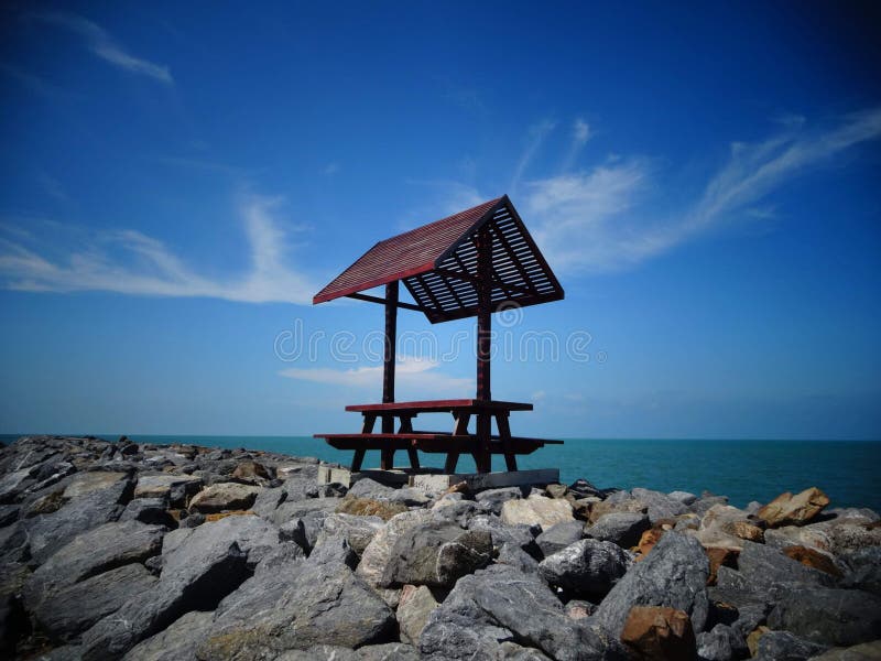 Seaside Pavilion Turtle Shape in the South of Thailand Stock Image ...