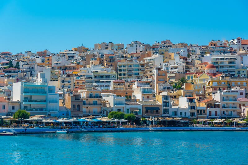 Seaside Promenade at Greek Town Sitia Editorial Photography - Image of ...