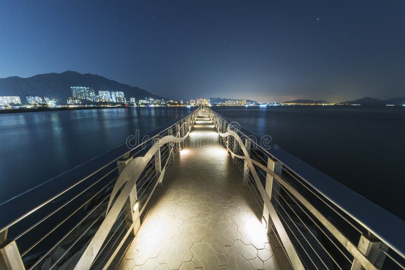 Seaside Promenade in Harbor Stock Image - Image of outdoor, hongkong ...