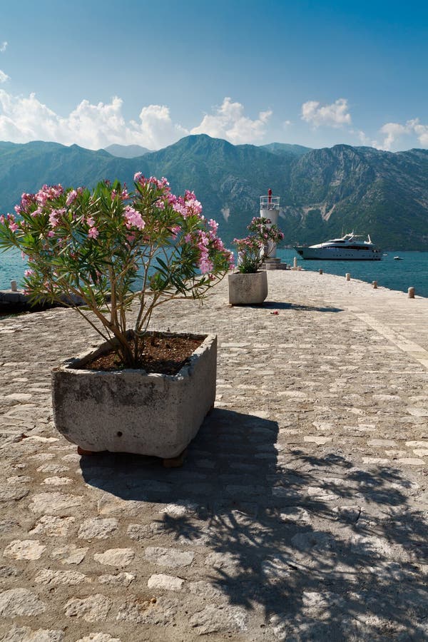 Seaside promenade stock image. Image of adriatic, mountain - 57393065