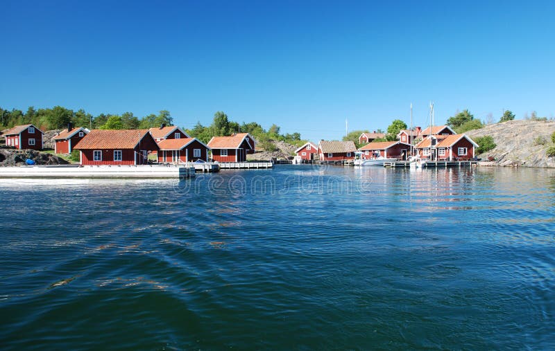 Red cottages stock photo. Image of place, lake, coast - 57535892