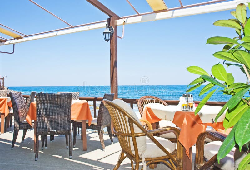 Seaside restaurant. stock photo. Image of plant, salt - 19664374