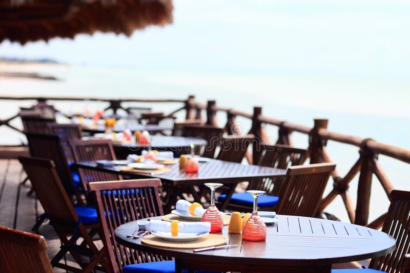 Seaside restaurant stock image. Image of ocean, lunch - 19966547