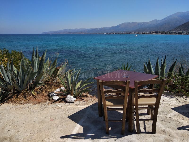 Seaside restaurant stock photo. Image of sunny, island - 158755898