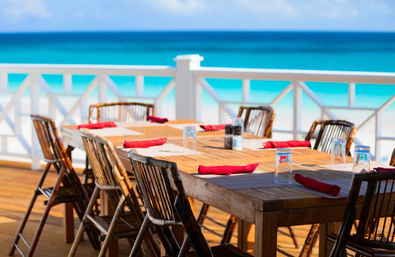 Seaside restaurant stock photo. Image of dining, table - 39046710