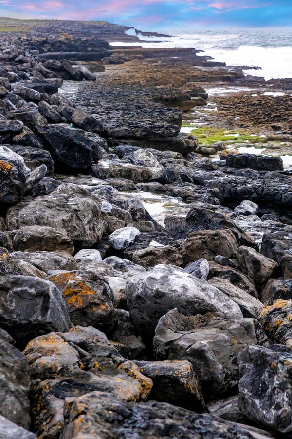 Seaside Rocky Coastline of the Atlantic Ocean in Ireland Stock Image ...