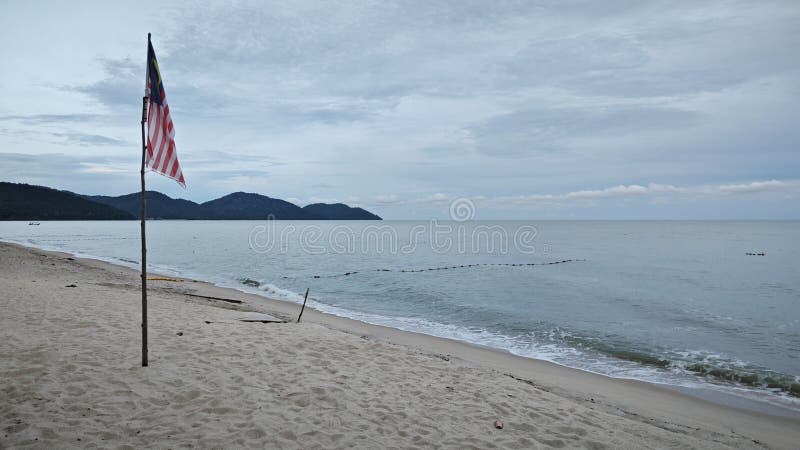 Seaside Scene Around the White Sandy Beach. Stock Image - Image of ...