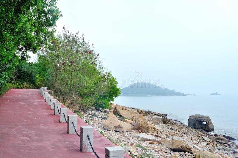 Seaside Sidewalk stock image. Image of zhuhai, sidewalk - 52341659