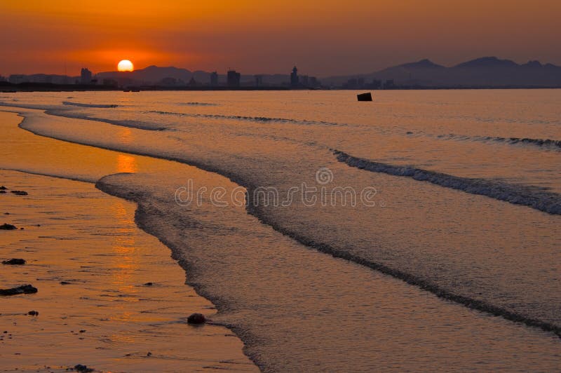 Seaside sunset stock image. Image of seaside, environment - 3892345