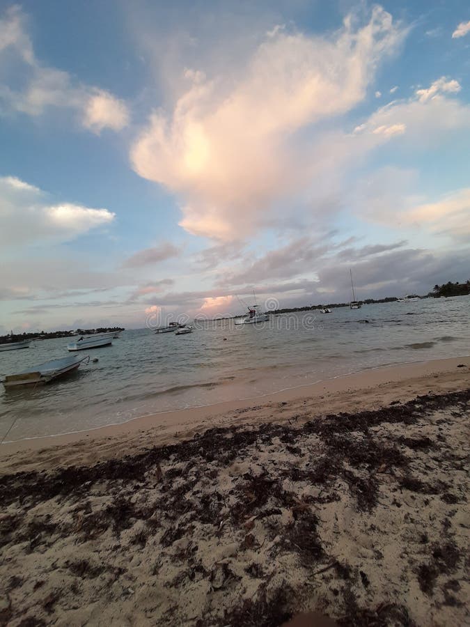 Seaside Sunset Beach in Mauritius North Stock Image - Image of north ...