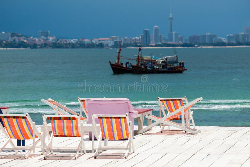 Seaside terrace stock image. Image of family, cloud, couch - 33724717