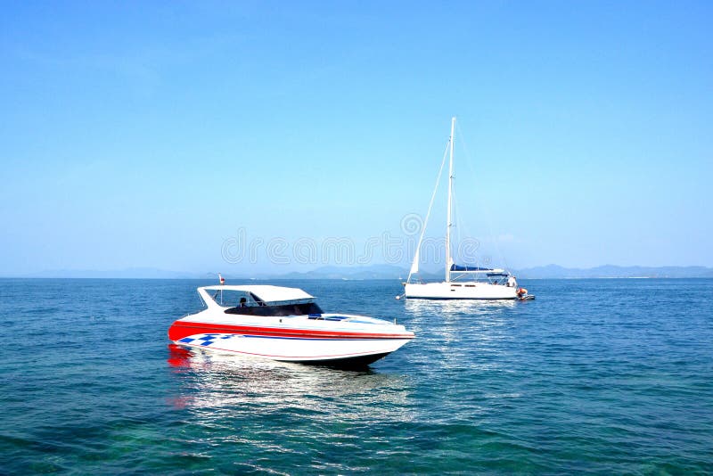 Seaside and tourist boat stock photo. Image of marine - 57345138