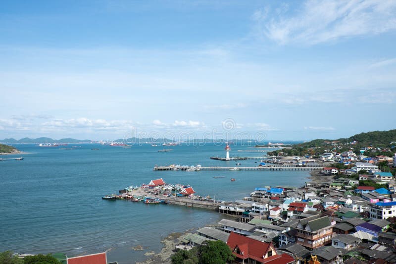 The Seaside Town of Si Chang Stock Photo - Image of landscape, boat ...