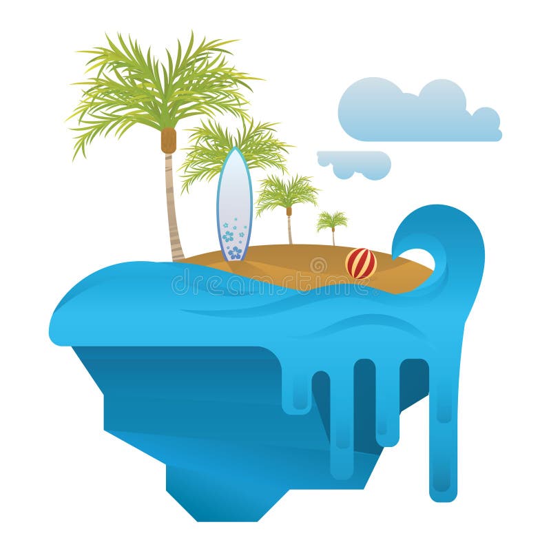 Seaside. Vector Illustration Decorative Background Design Stock ...