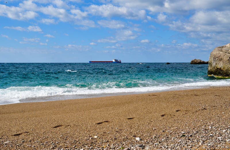 Seaside view stock image. Image of view, boat, outdoor - 16296155