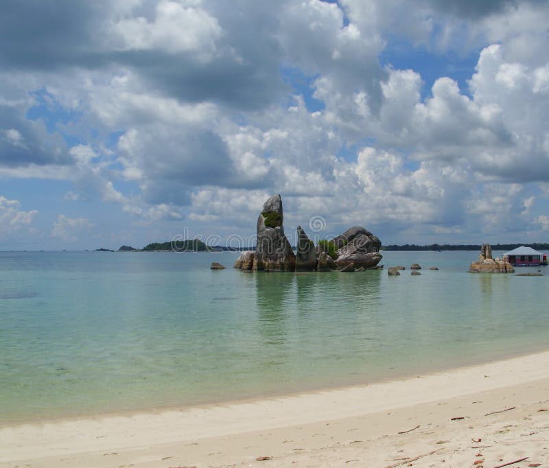 The Seaside View is Dotted with Large Rock Formations. Stock Image ...