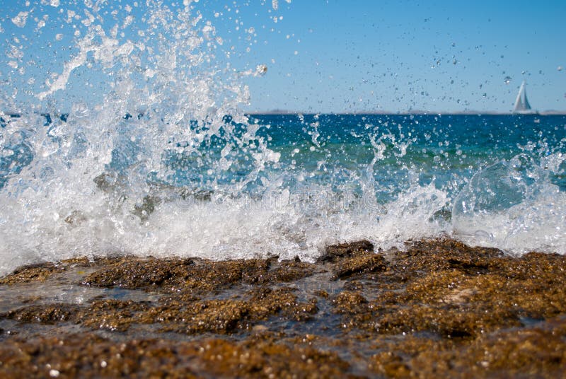 Seaside view stock image. Image of tourism, nature, sail - 39747885