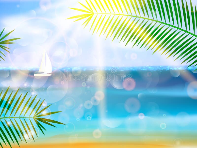 Seaside view poster. stock vector. Illustration of blue - 39775333