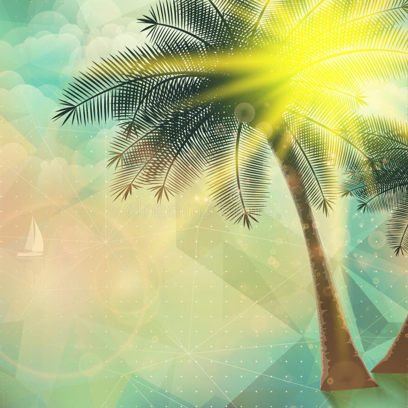 Seaside View Poster. Geometric Abstract Stock Vector - Illustration of ...