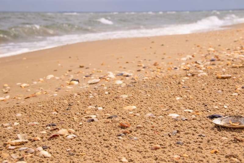 The Seaside and the Wavy Black Sea Behind Stock Photo - Image of ...