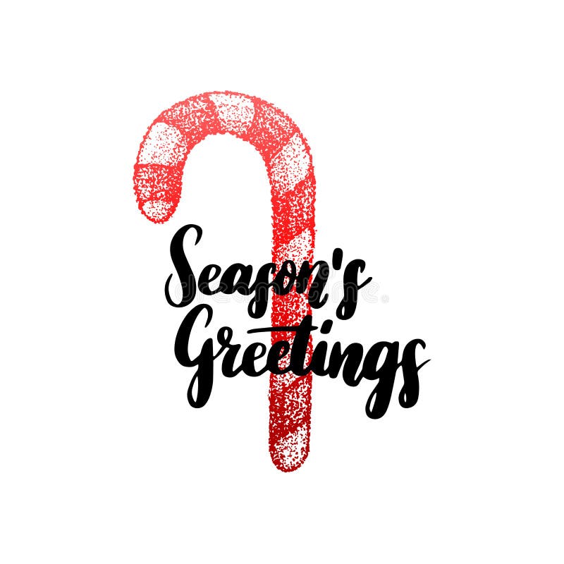 Season Greetings Candy Cane Stock Vector - Illustration of calligraphy ...