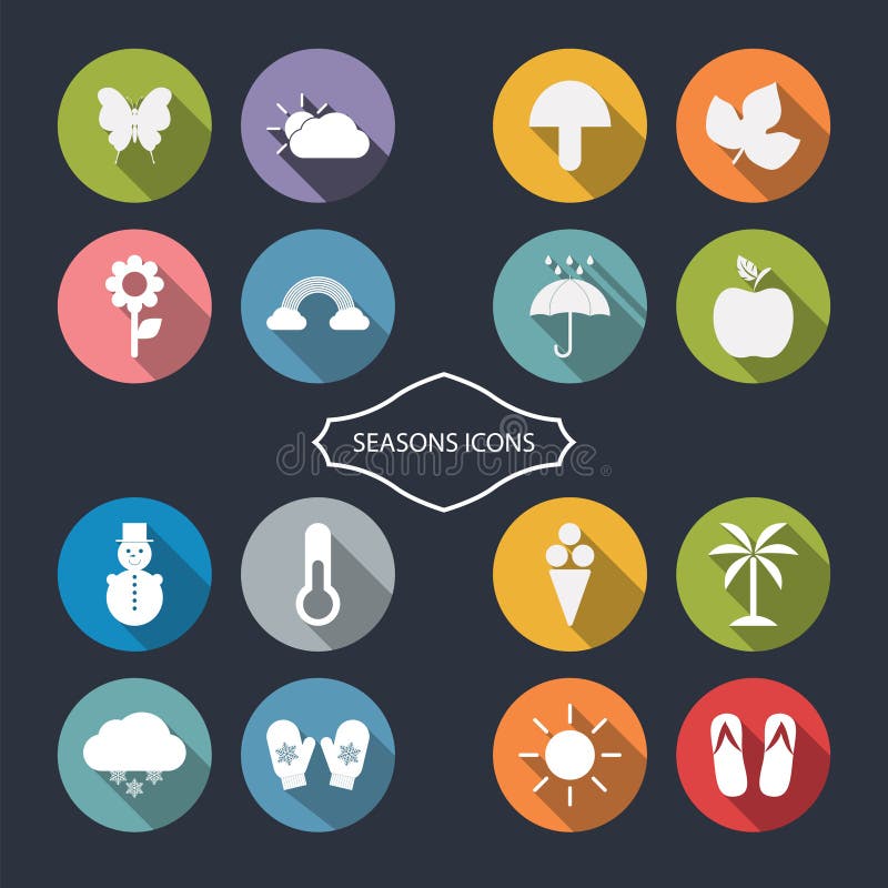 Season icons stock vector. Illustration of icon, green - 8786102