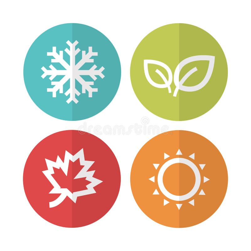 Season Icons.Vector Illustration. Stock Vector - Illustration of ...