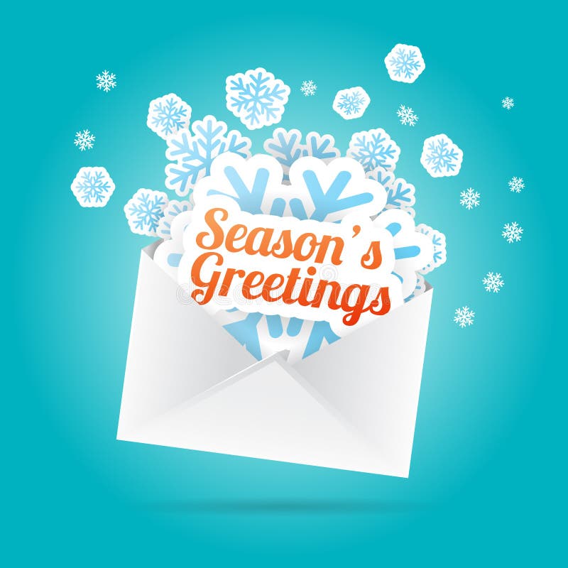 Season S Greetings Envelope Stock Vector - Illustration of frost ...
