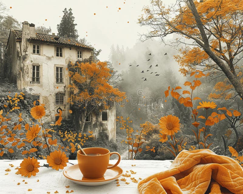 A Seasonal Collage with Autumn Photos and Cozy Stock Image - Image of ...