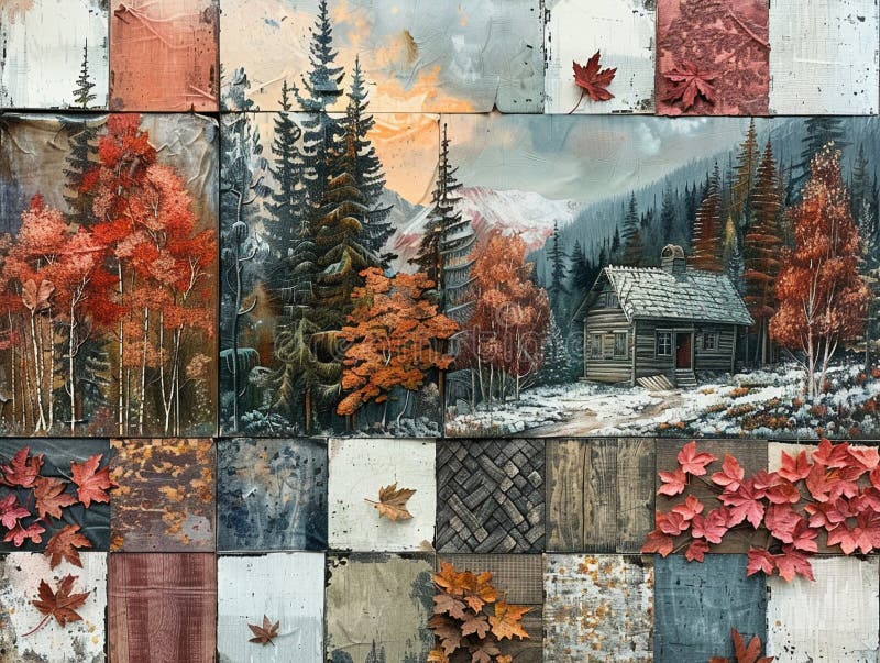 A Seasonal Collage with Autumn Photos and Cozy Stock Image - Image of ...