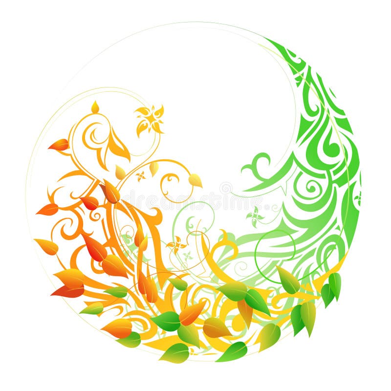 Seasonal Cycle. Spring Autumn Stock Vector - Illustration of concept ...