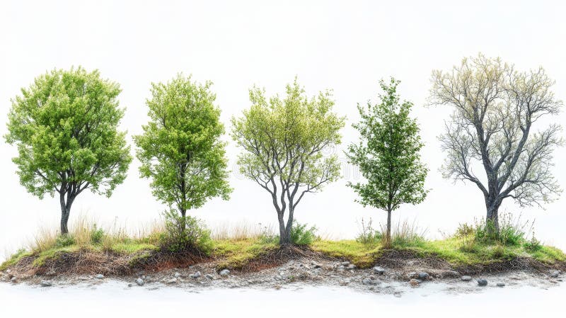 Seasonal Evolution of Trees Over Time Generative AI Stock Illustration ...