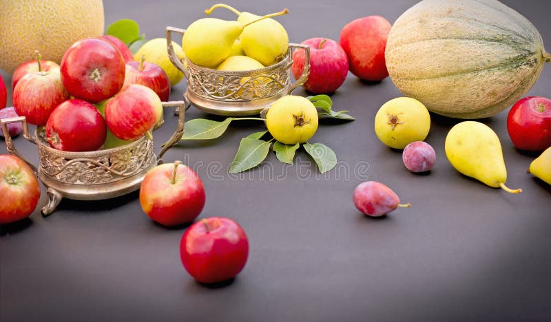 Seasonal Fresh Organic Fruits Stock Photo - Image of organic, pears ...