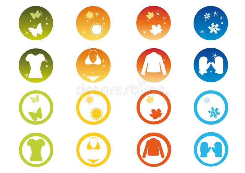 Seasonal Icon Set stock vector. Image of series, mittens - 7953637