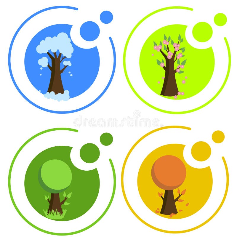 Seasonal icons stock vector. Illustration of four, christmas - 15848480