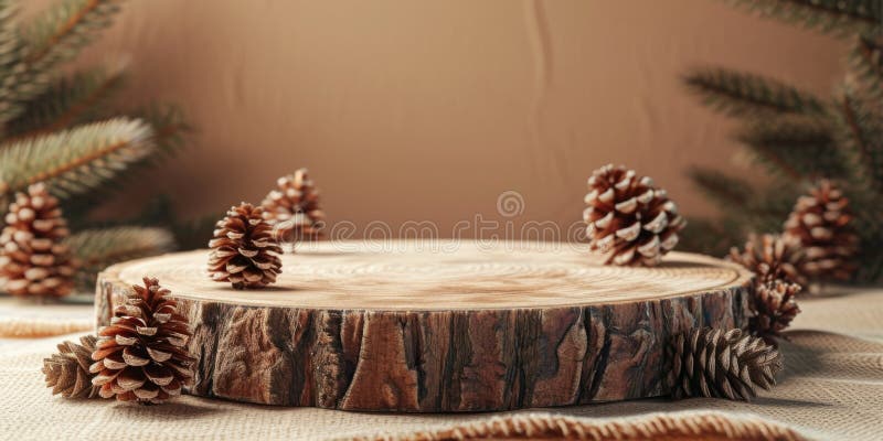Seasonal Pinecone Log Holders Stock Image - Image of winter, decoration ...