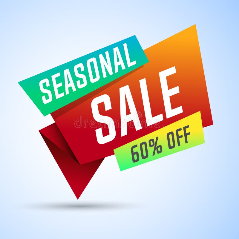 Seasonal sale banner. stock vector. Illustration of shop - 98717337