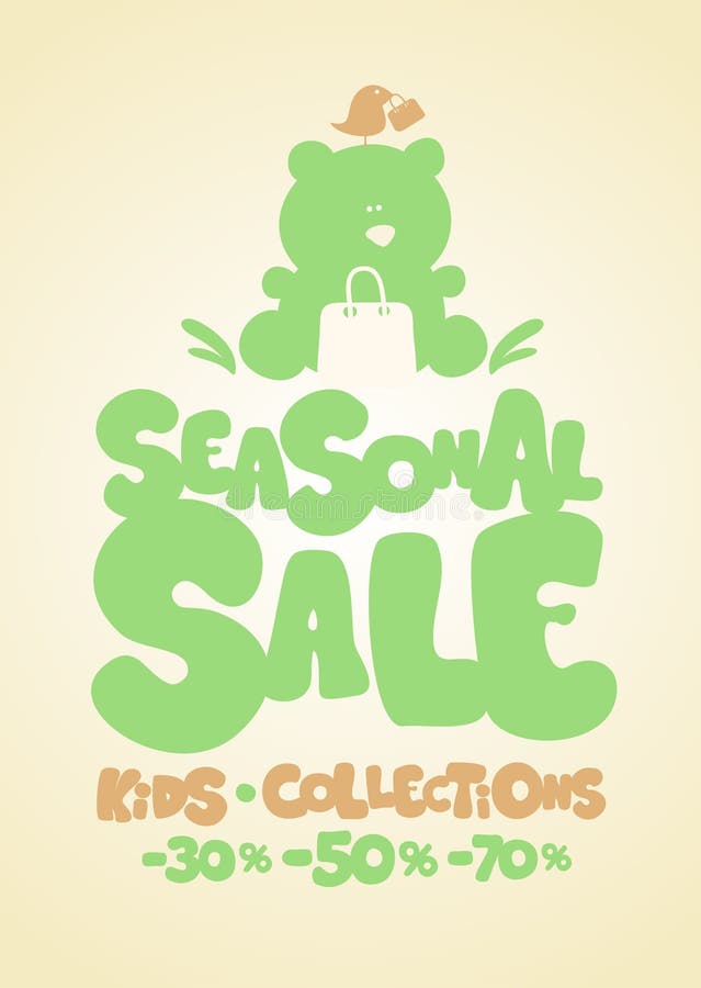 Seasonal Sale Design Template. Stock Vector - Illustration of child ...