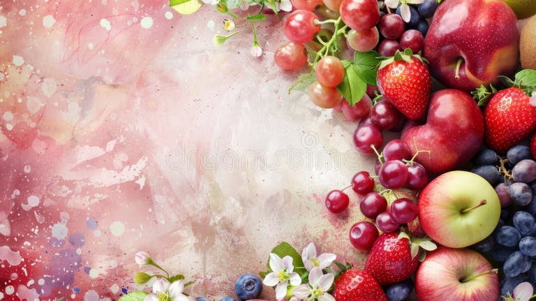 Seasonal Spring Fruit Scene Crafted with Copy Space for Your Text or ...