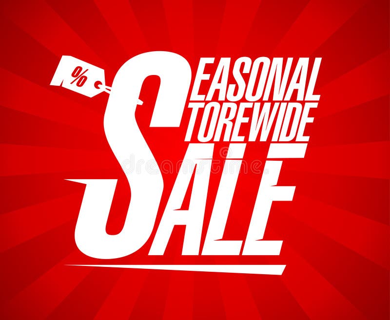 Seasonal storewide sale. stock vector. Illustration of percents - 29096105