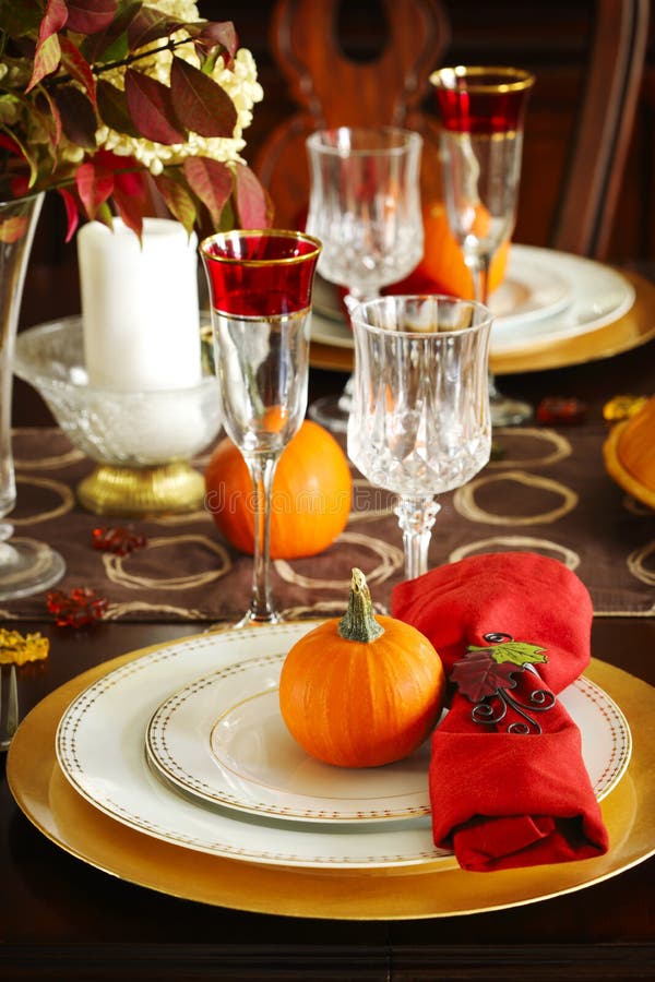 Thanksgiving table setting stock image. Image of banquet - 102365889