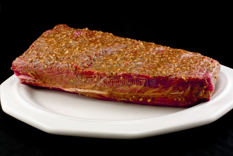 Seasoned Beef stock image. Image of black, isolated, plate - 12859443