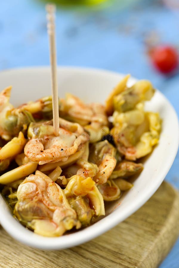 Seasoned Clams Served As Appetizer Stock Image - Image of rustic ...